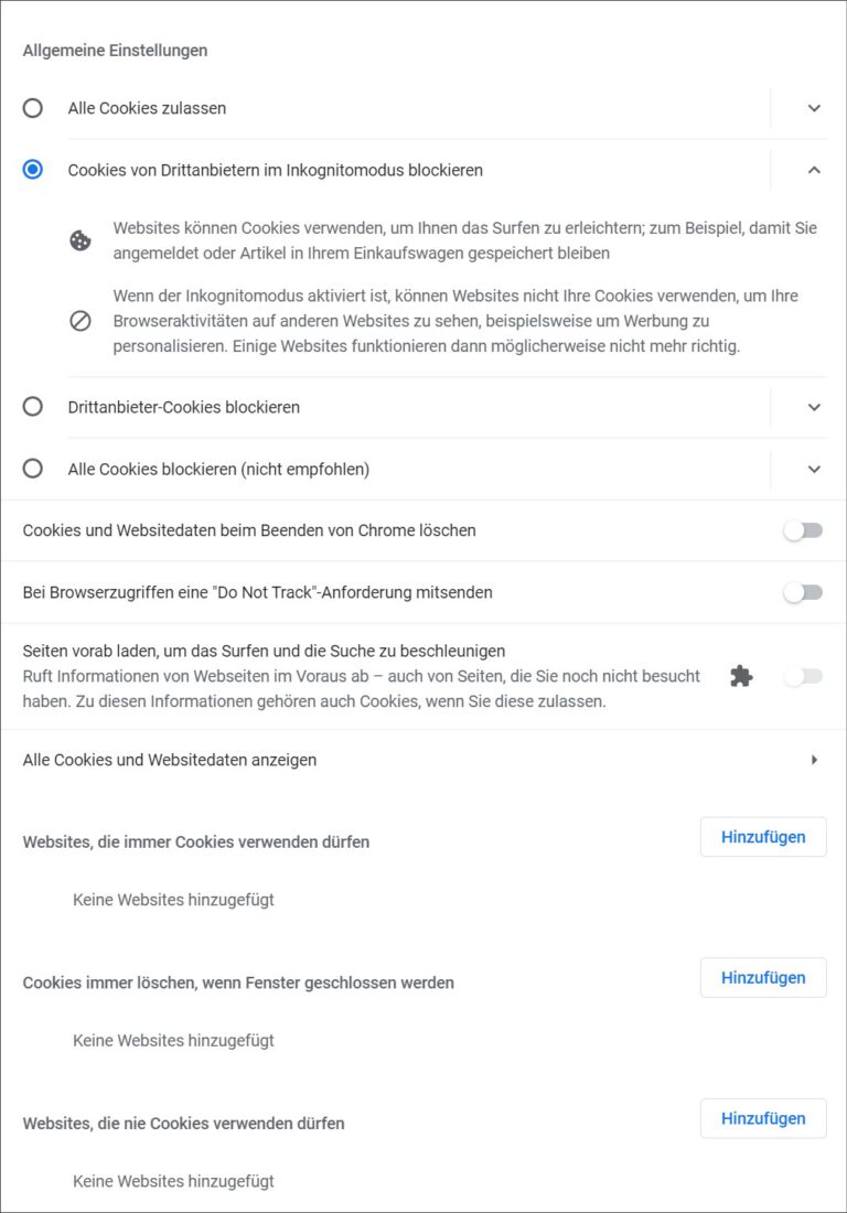 Google-Chrome: Cookies löschen und Cookie-Einstellungen - Tipp 2021